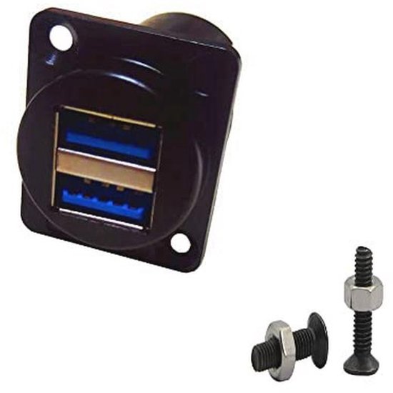 USB 3.0 D Paneelmontage Connector Dual 2x USB-poort Vrouwelijke ...