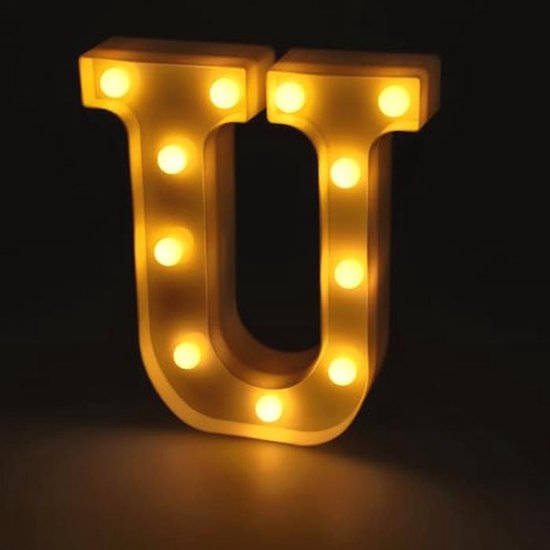 Verlichte LED Letters - Letter U met Warm Wit Licht voor Decoratie en ...