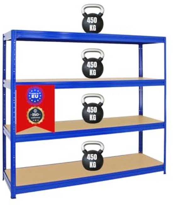 Extra breed rek voor zware lasten - 180 x 240 x 60 cm, tot 450 kg ...