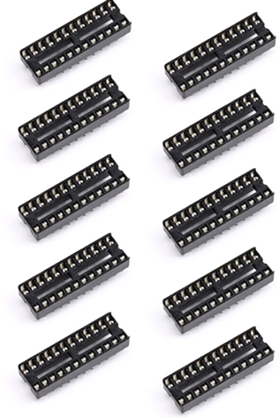 DIP socket 24 pins IC voetje 24 polig voor DIL 24 ICs 10-stuks | bol