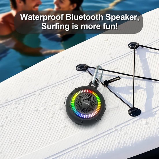 Waterdichte Draadloze Bluetooth Speaker met Clip en Kleurrijke LED ...