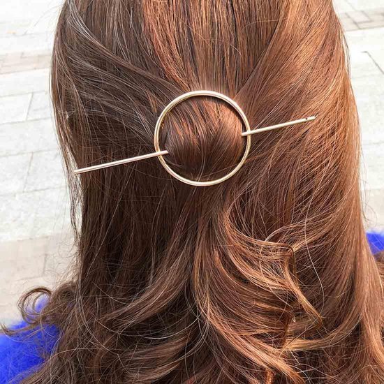 Vintage Geometrische Haarspeld met Stang - Minimalistische Gouden ...