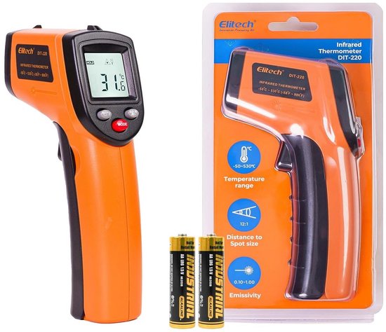 Infrarood Temperatuurmeter -50 tot 530℃ met Laserpointer voor Snelle ...
