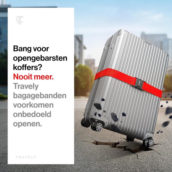 Hoogwaardige en veilige kofferriem set van 2, opvallend en verstelbaar ...