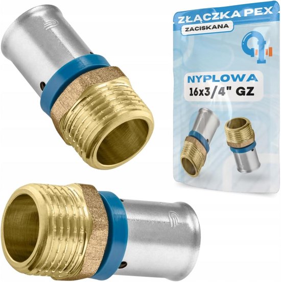 Persfitting Koppeling 16 mm naar 3/4 inch Buitendraad voor PEX Buizen ...