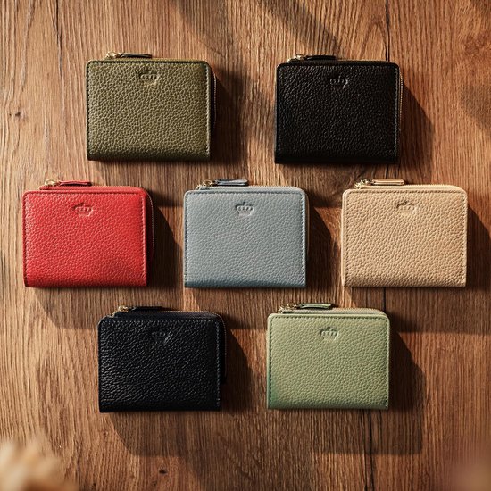 Leren Mini Portemonnee Dames met RFID-Bescherming - Compact Munt- en ...