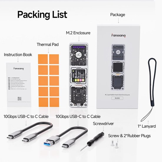 Slimme M.2 NVMe SSD-behuizing met USB 3.2 Gen 2 en Real-time ...