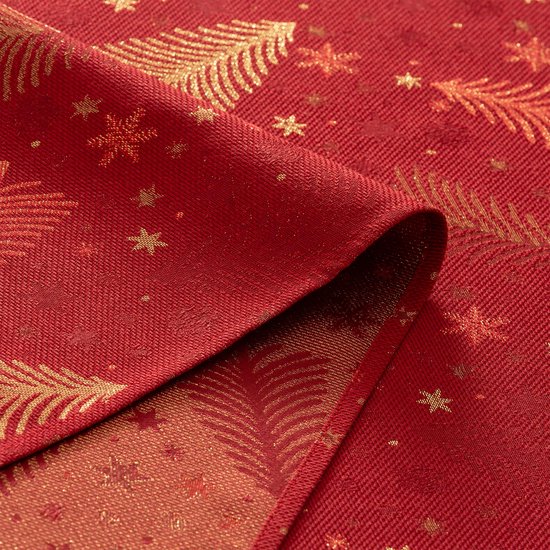 Unyqoos® Stijlvol rood tafelkleed voor kerst met gouden accenten en ...