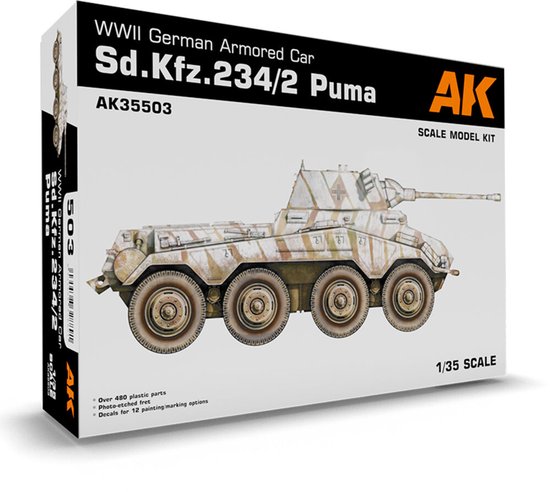 AK Models - 1/35 WWII GERMAN ARMORED CAR SD.KFZ.234/2 PUMA ...
