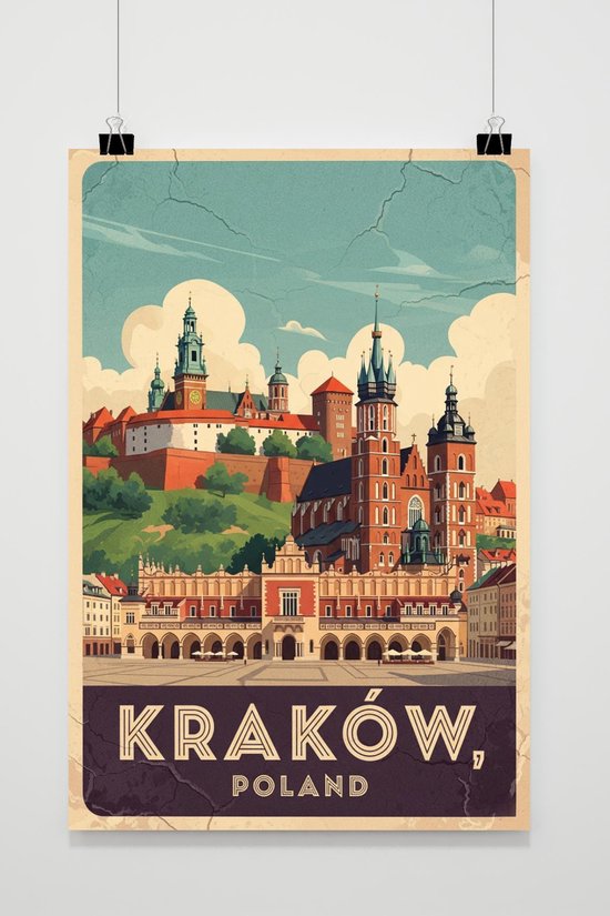 Krakau Poster - Steden Posters - Polen - Tekst - Sint-Maria Basiliek ...