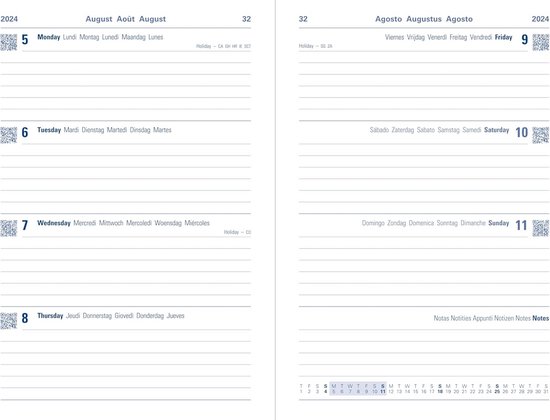 Academische Weekplanner A5 2024/2025 Week op zicht Turkoois met App ...