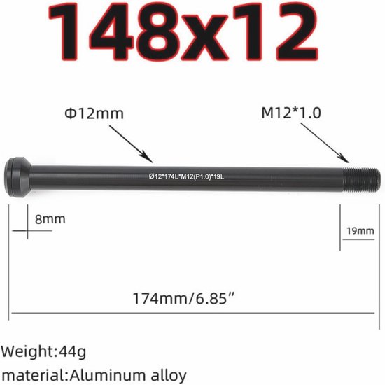 Fiets Achteras Steekas Hendel 100/142/148x12mm voor Mountainbike en ...