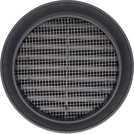 Ronde Zwarte Ventilatie Rooster 100mm met Flens en Insectenhor | bol