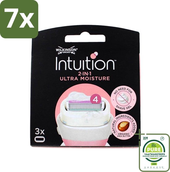 7 x Wilkinson - Navulmesjes Intuition 2-in-1 - Shea Butter - Scheert en ...