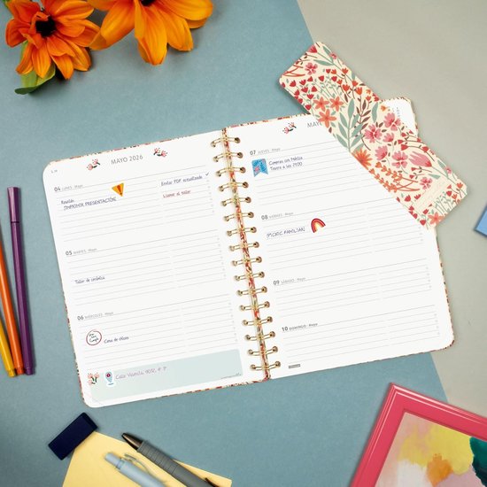 Jaarplanner 2026 Weekoverzicht Horizontaal - 12 Maanden Kalender A5 ...