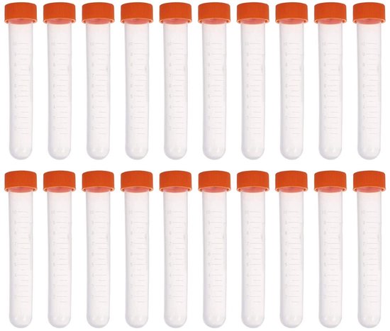 20 Stuks Doorzichtige Proefbuisjes van 10ML met Deksel en Maatstrepen ...
