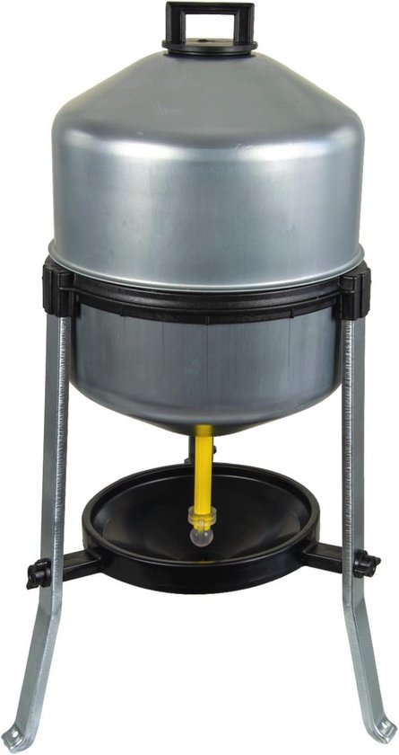 Verzinkt staande waterbak voor kippen - 22 liter drinkbak met ...
