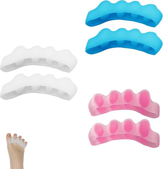 3 Pairs Toe Dividers - Five Hole Dividers - Gel Toe Spreader - Toe ...