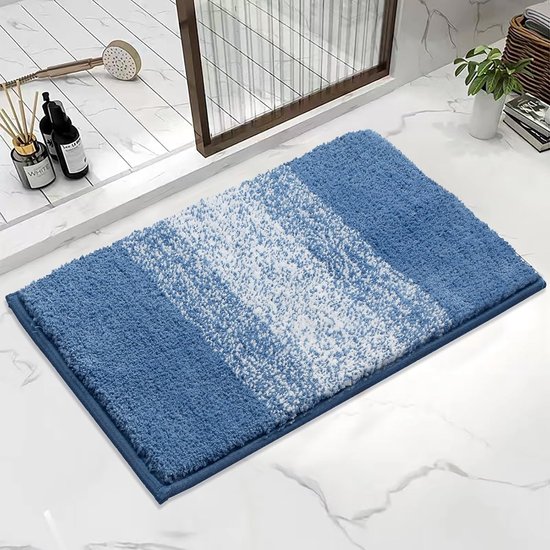 Grote badmat 80×120 cm – blauw, antislip, absorberend en machinewasbaar ...