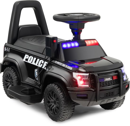 COSTWAY Elektrische politie-auto voor kinderen, 6 V, elektrische ...