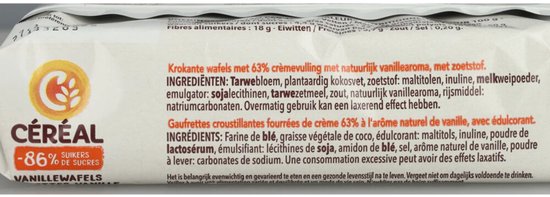 Céréal Vanillewafels - 6 x 90 gr - Voordeelverpakking | bol