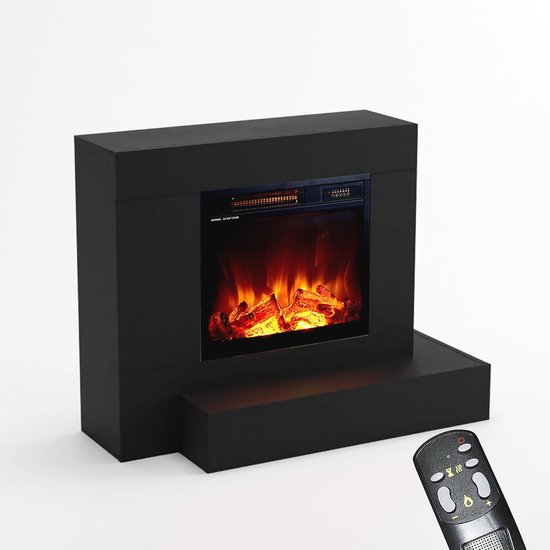 Staande elektrische open haard met verwarming en LED-licht – 1500 W ...