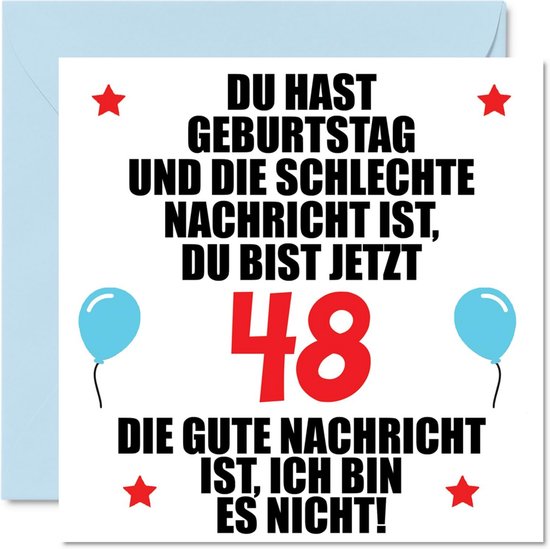 Grappige Verjaardagskaart 48 Jaar Man Vrouw Kwaliteit Wenskaart Humor | bol