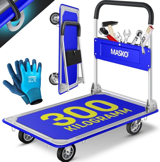 Platform trolley met opvouwbare functie en hoge laadcapaciteit van 300 ...
