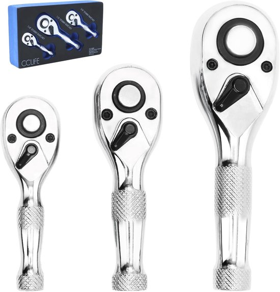 Mini Ratchet Set 3-delig - Omschakelbare Ratel met 72 Tanden en CrV ...