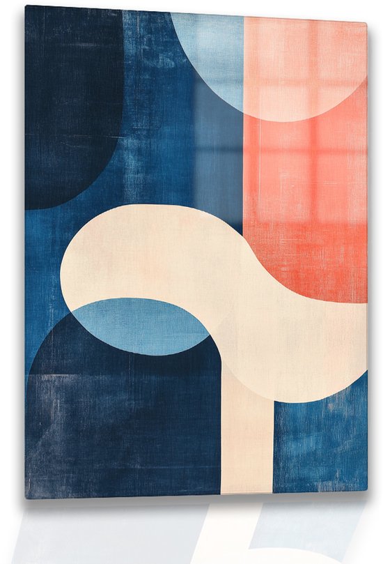 Organische curve - Plexiglas - Acrylglas - Glasschilderij - 70x105 cm | bol
