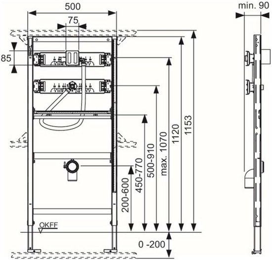 Inbouw WC Module met Spoelreservoir en Montageframe Bouwhoogte 112 cm | bol