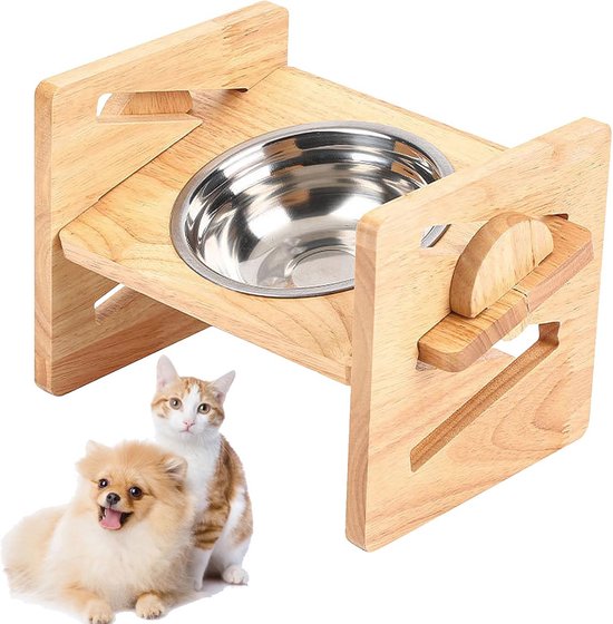 Verhoogde Voederbak voor Honden - 4 Hoogtes Instelbaar - 15° Helling ...