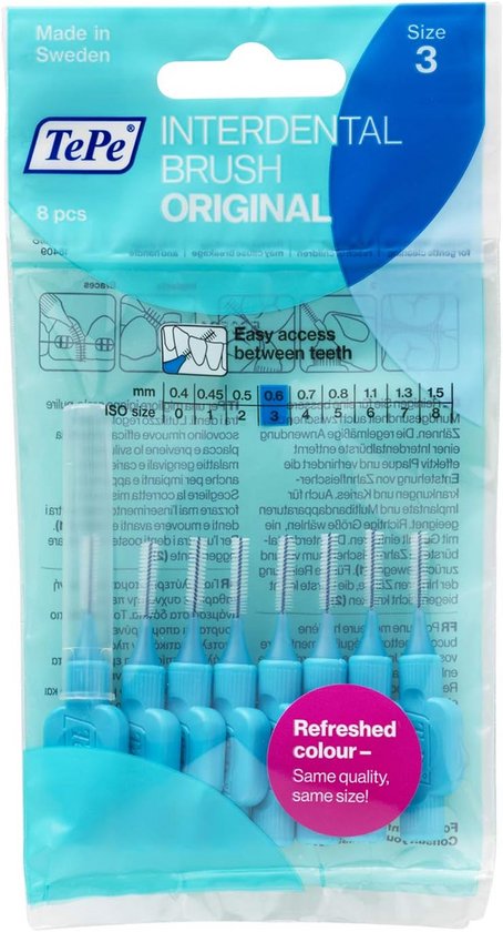TePe Interdentale Borstel Original Blauw 0.6mm 8 Stuks | bol