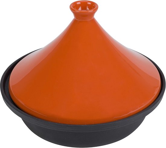 Gietijzeren Tajine Pan 25 cm - Zwart - Geschikt voor Inductie en Alle ...