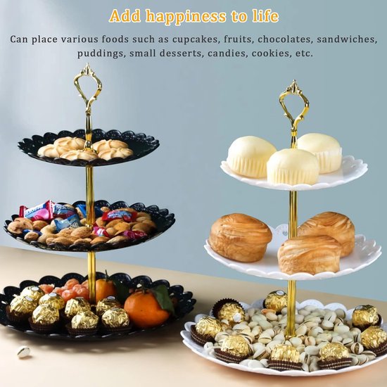2 x 3 lagen Cupcake Stand Dessertbakje Fruit Koekje Snoep Display Stand Gelaagde... | bol