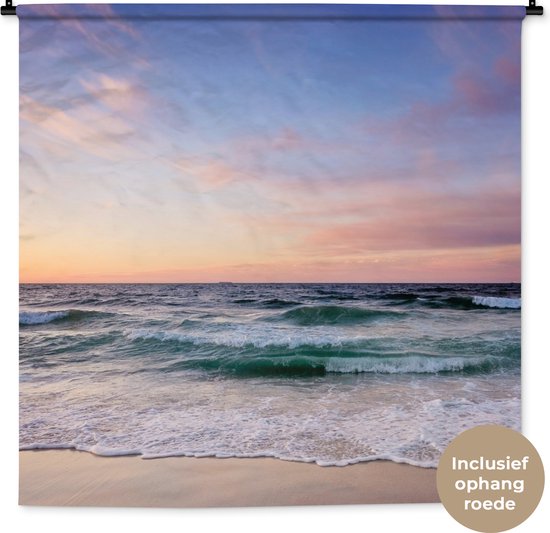 Wandkleed - Wanddoek - Strand - Pastel - Kleuren - 150x150 cm ...