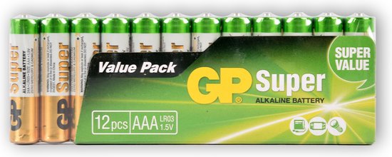 GP Super Alkaline Batterijen AAA | LR03/1.5 V Batterijen | Value Pack van 12 stuks | bol