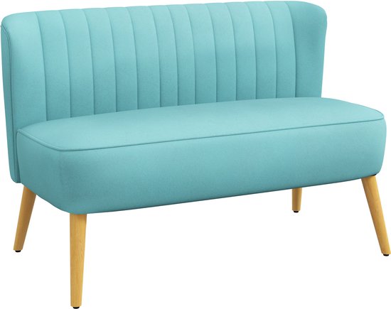 HOMCOM bank - 2-zits bank - dik gewatteerd - turquoise | bol
