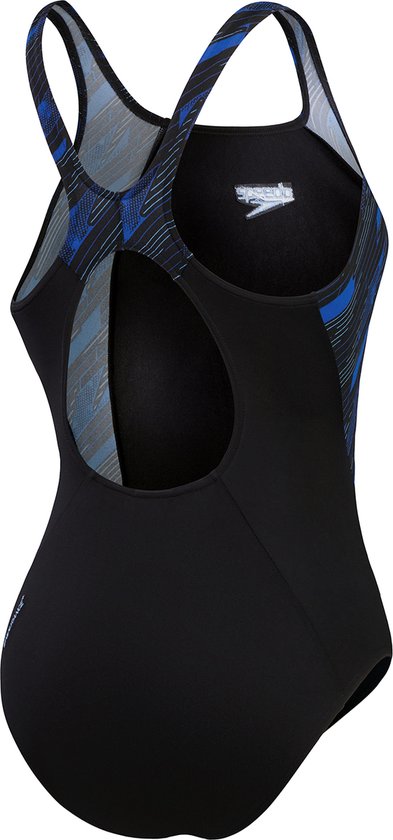 Speedo HyperBoom Splice Muscleback Zwart/Blauw Sportbadpak - Maat 36 | bol