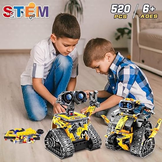op afstand bestuurbare robot voor kinderen - 520 stuks - 3-in-1 RC bouwspeelgoed met... | bol