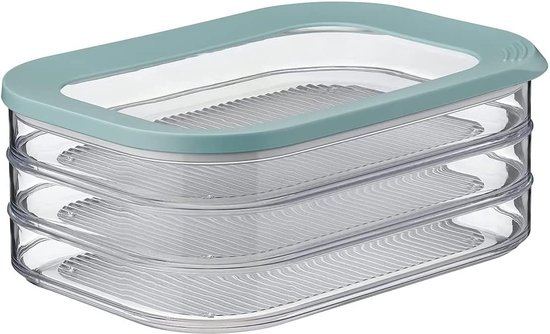 Modula 3-laags vleeswarenbak NordicGroen – 1650 ml vleeswarendoos voor ...