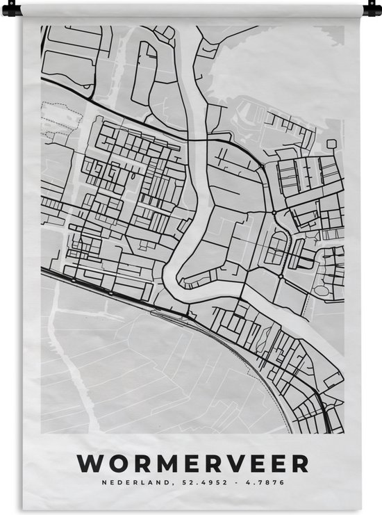 Wandkleed - Wanddoek - Kaart - Wormerveer - Stadskaart - Plattegrond ...