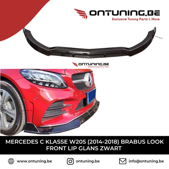 Mercedes C Klasse W205 (2014-2018) Brabus Look Front Lip Glans Zwart | bol