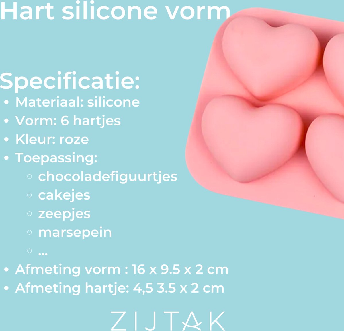 ZijTak - Hartjes vorm - Hart - Chocoladevorm - Ijsblok - Zeepjes ...