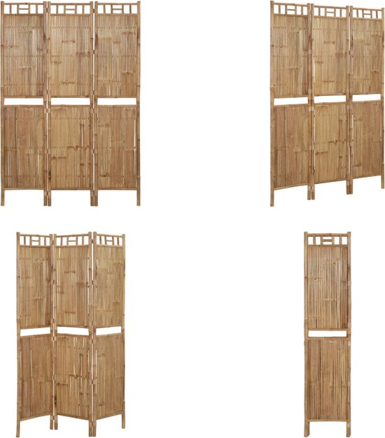 vidaXL Kamerscherm met 3 panelen 120x180 cm bamboe - Kamerscherm ...