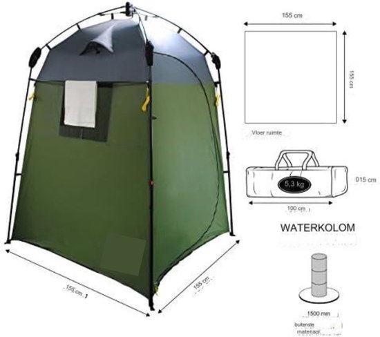 Douchetent - Omkleedtent - Wc tent - Toilettent - Camping - Groen | bol