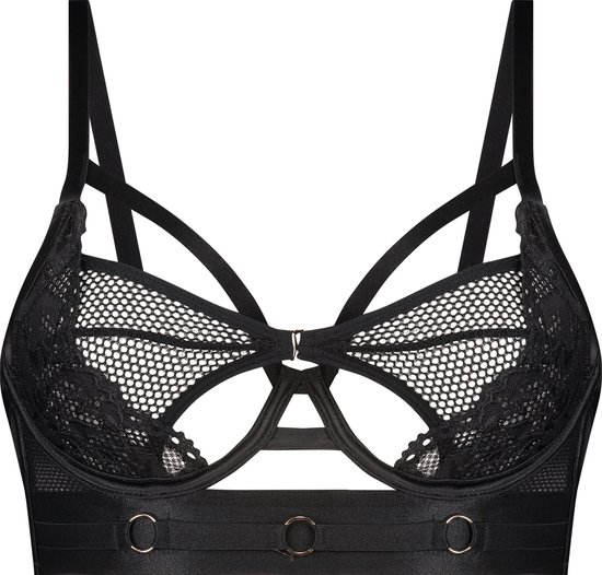 Hunkemöller Niet-voorgevormde longline beugel bh Pleasure Zwart B75 | bol