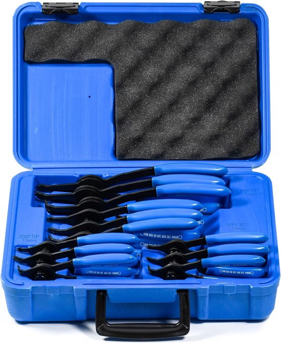 12-delige veelzijdige borgringtangenset, precisie interne externe ...