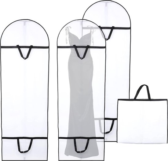 2 stuks lange kledingzakken, 180 x 60 cm, opvouwbare kledingzakken, anti-stof,... | bol