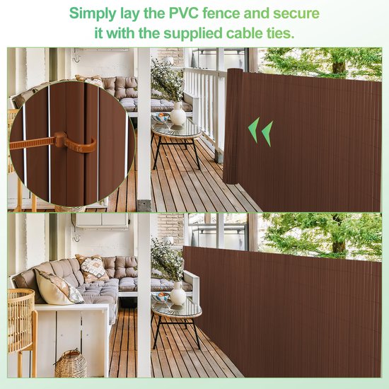 Balkonscherm PVC Tuinscherm Hekwerk voor Buiten Balkonbekleding van PVC ...